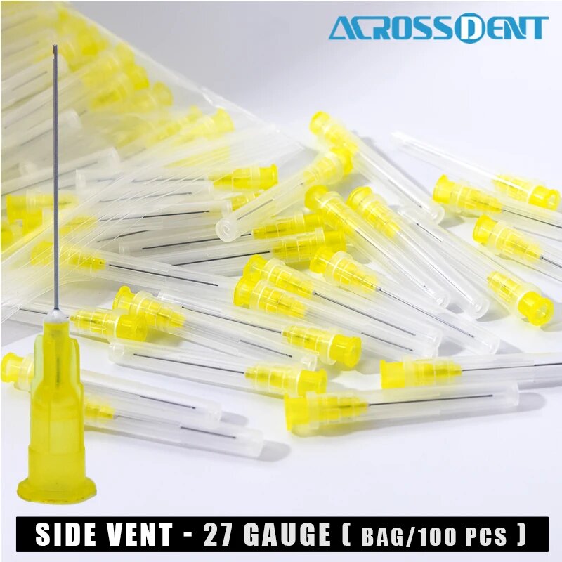 Эндодонтическая игла для ирригации ACROSSDENTECH 27G Side Vent Yellow