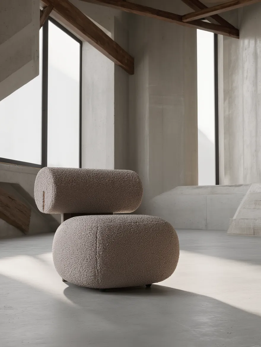 Кресло мягкое для отдыха дома Осло, Дуб Кастелло / ткань Romeo 03, Коричневый