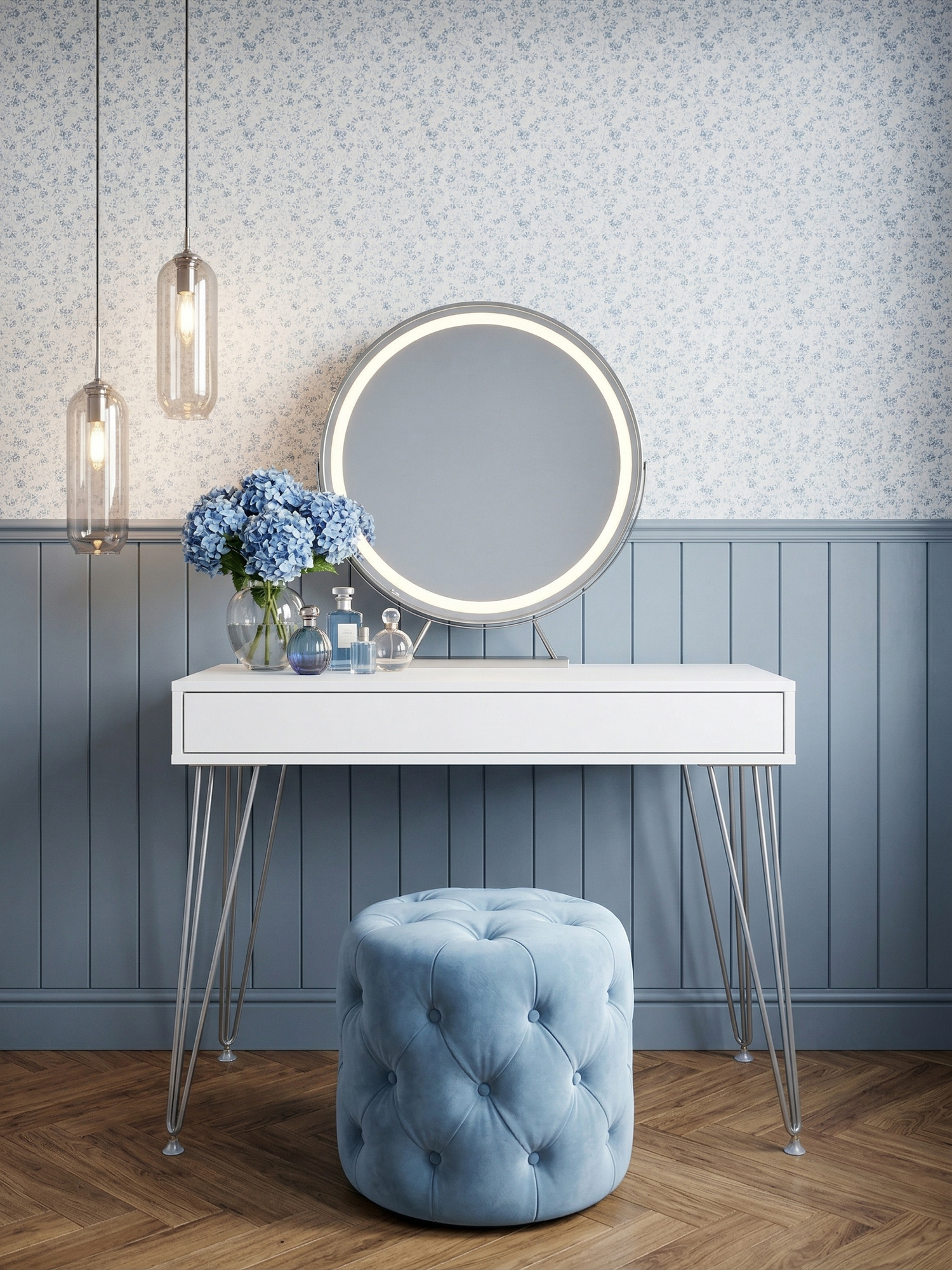 Туалетный столик с ящиком гримерный, для макияжа, с железными ножками, столик в комнату, стол прямоугольный, письменный