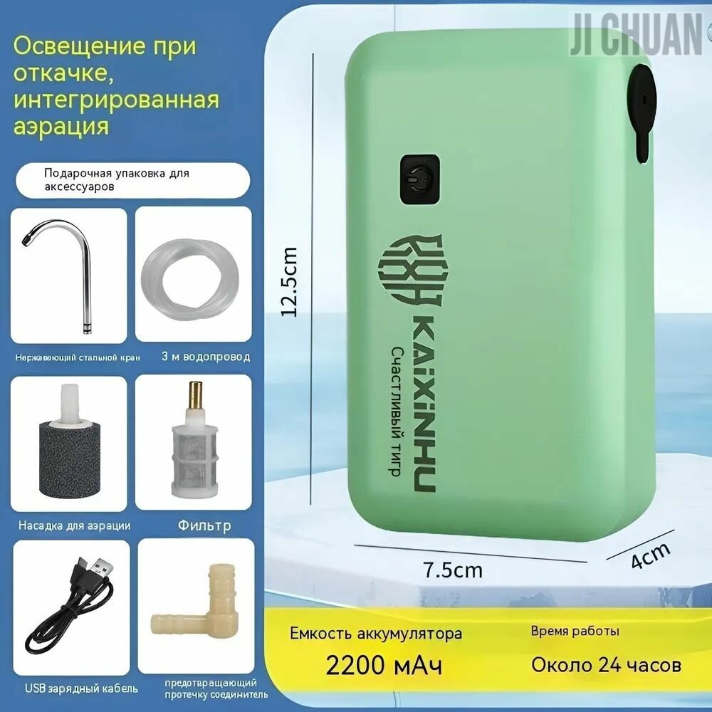 Мобильный туристический умывальник, насос с сенсором движения, электрическая кран помпа с зарядкой от USB.