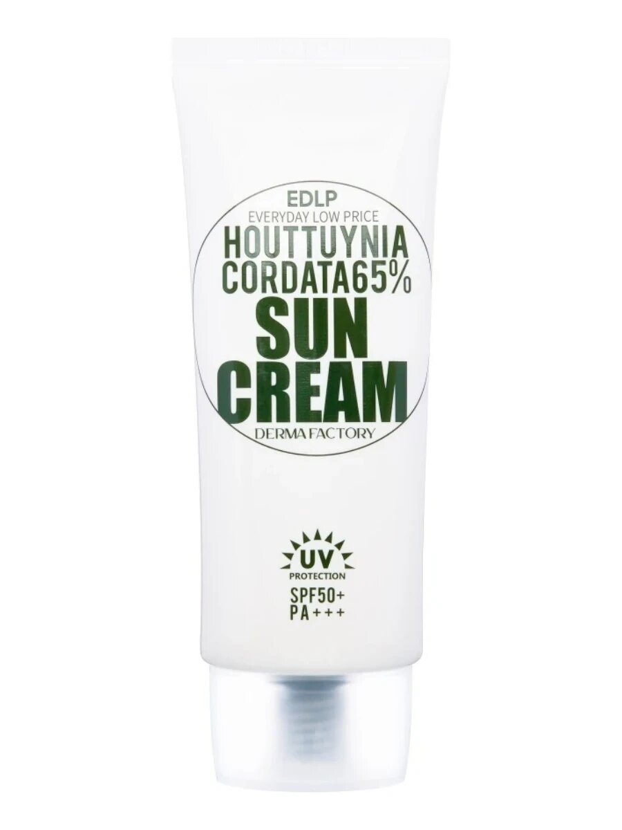 Крем Derma Factory Sun Care Houttuynia Cordata 65% Sun Cream, Солнцезащитный крем с экстрактом цветка хауттюйнии, 50 мл