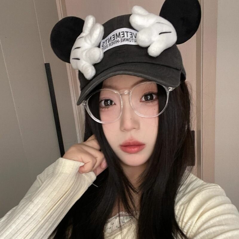 Шапка "Y2K", с ушками и линзами, унисекс, всесезон, размер 50-56