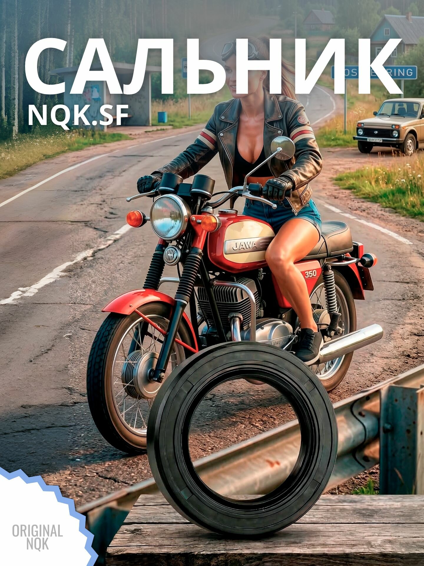 Набор сальников колёс мотоцикла Урал ИМЗ 24х37х7, ступицы, 4 шт NQK.SF