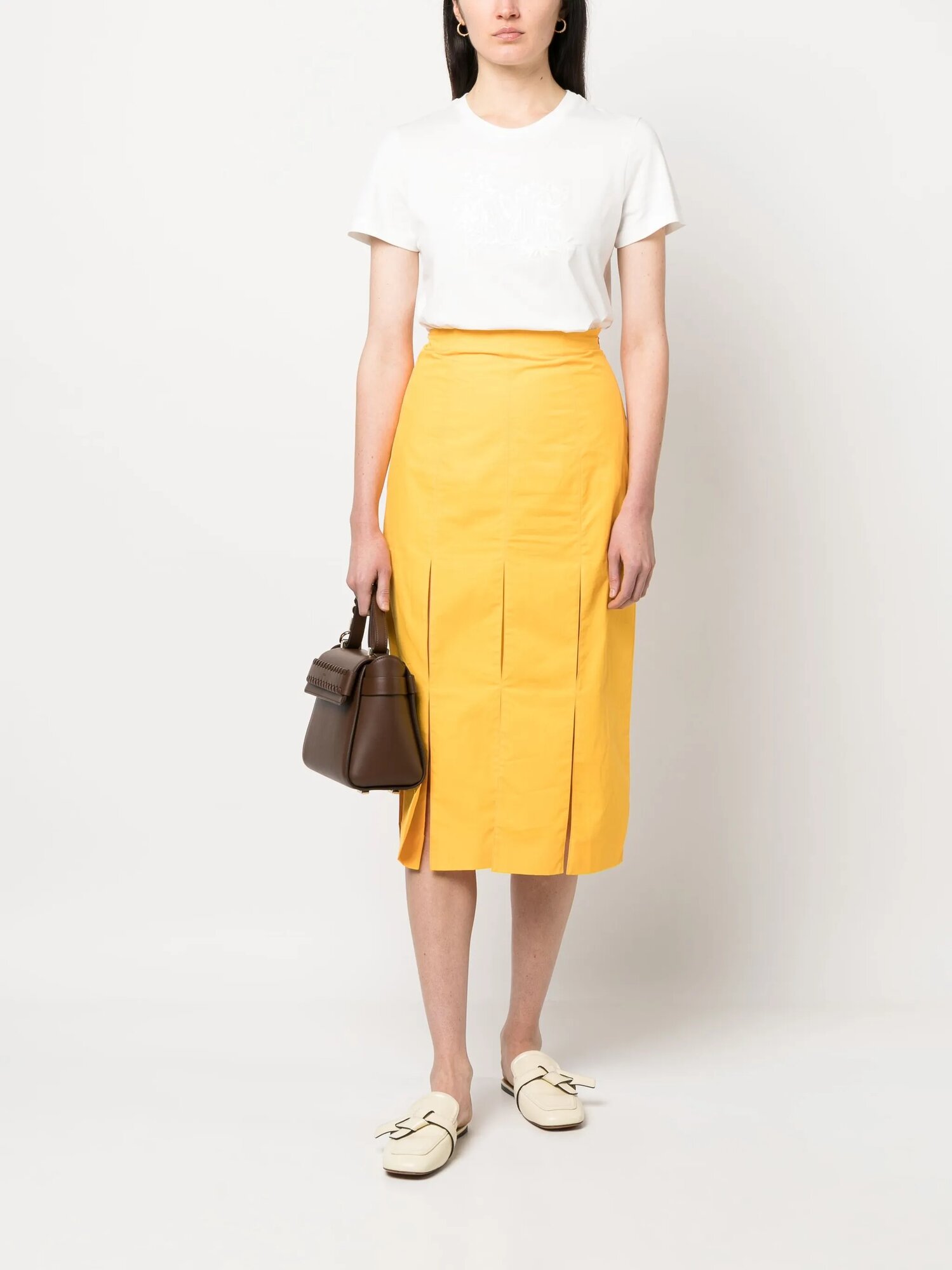 Футболка Max Mara, размер 46, бежевый/белый — фото 1