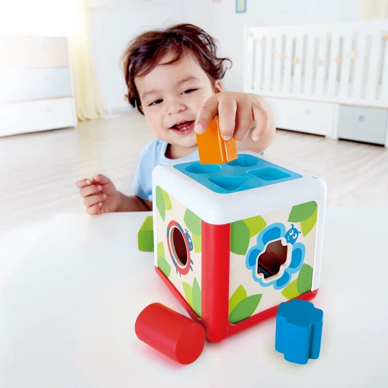 Hape Геометрические Формы Цветовая Сортировка Деревянные Блоки Набор для Малышей, Образовательная Игрушка
