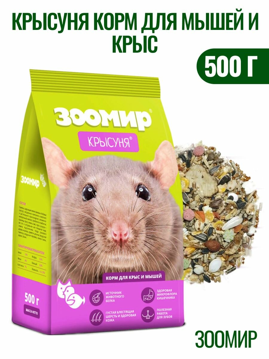 Зоомир Крысуня Корм для мышей и крыс 500г