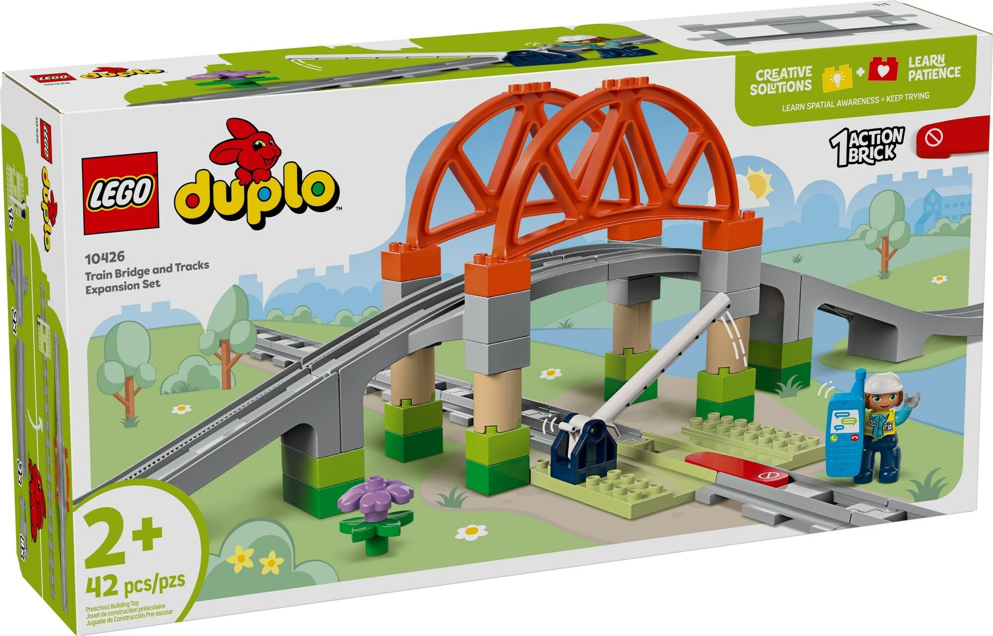 Конструктор LEGO DUPLO 10426 - Лего Железнодорожный мост и рельсы, 42 детали