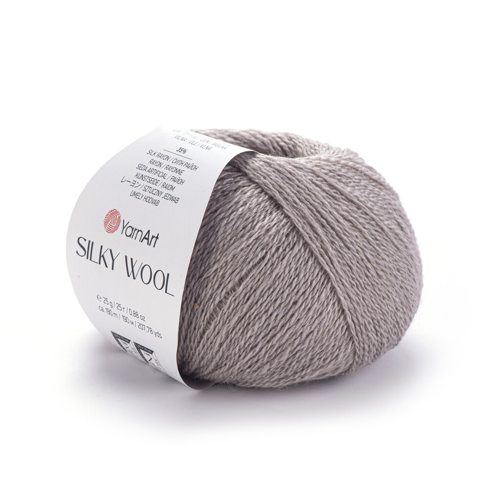 Пряжа для вязания YarnArt Silky wool 337 норка 25 гр/190 м 65% мериношерсть, 35% шелк Rayon