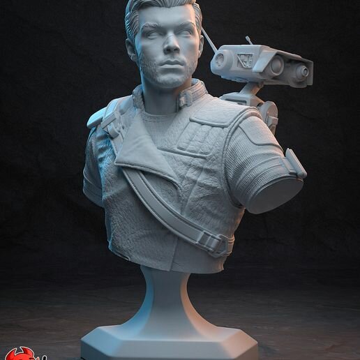 Сборная модель Bust of Cal Kestis (Star Wars Jedi: Survivor), бюст, 60мм для покраски