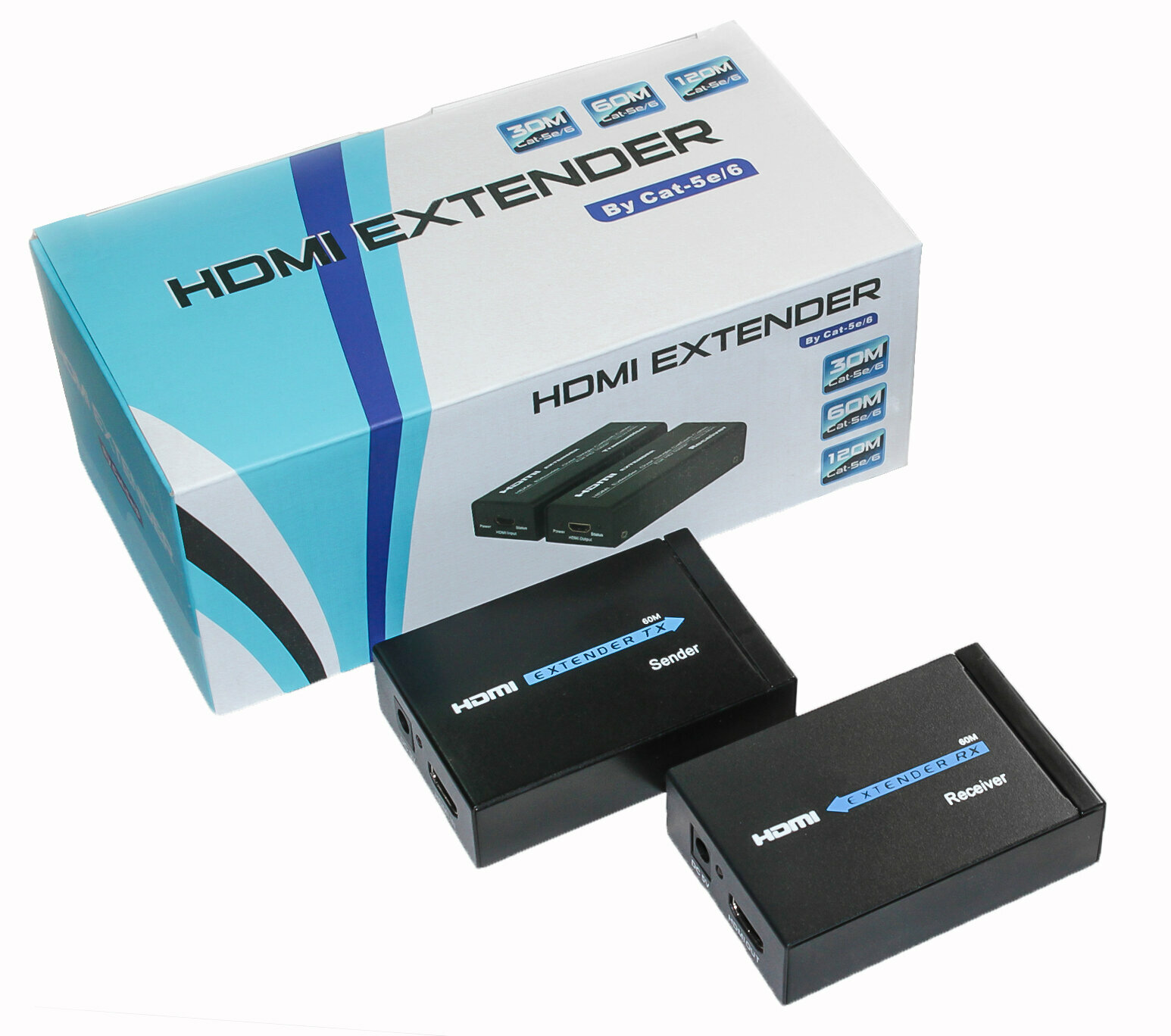 Удлинитель PALMEXX EXT-HDMI-60M по UTP 5e/6 CAT, HDMI1.4 1920@60Hz, до 60 метров