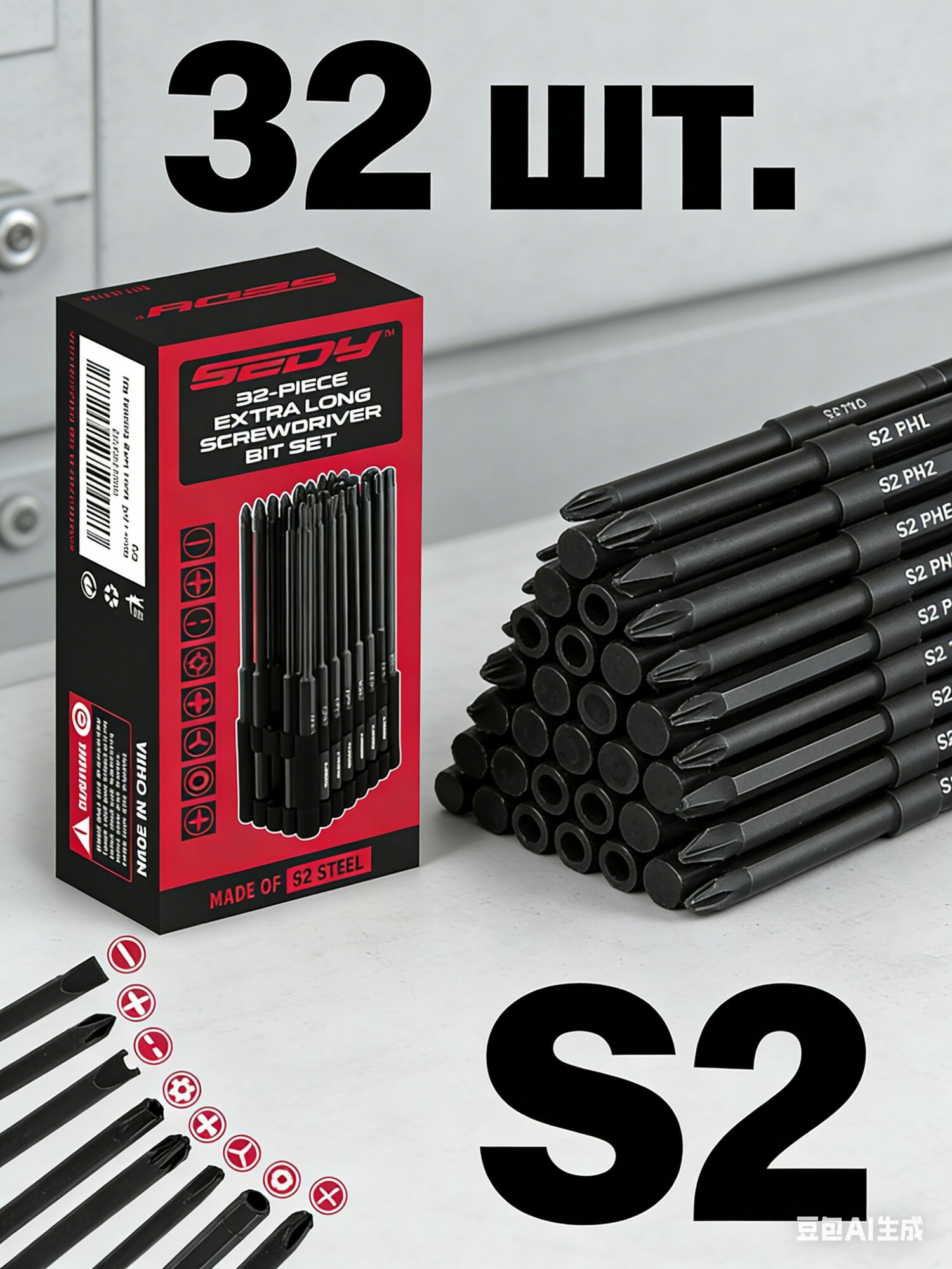 Набор длинных бит 15 предметов, удлиненные биты Torx, Hex, Tri-Wing и Torq Set для отвертки и шуруповерта набор бит удлиненные биты для шуруповерта для отвертки
