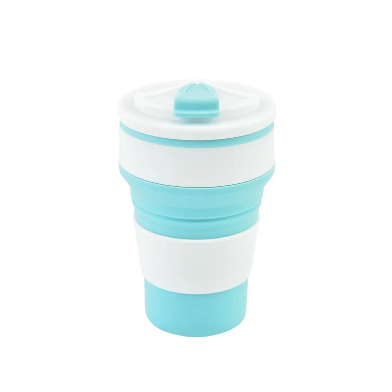 Силиконовая складная чашка 350 мл/500 мл 500ML, blue white