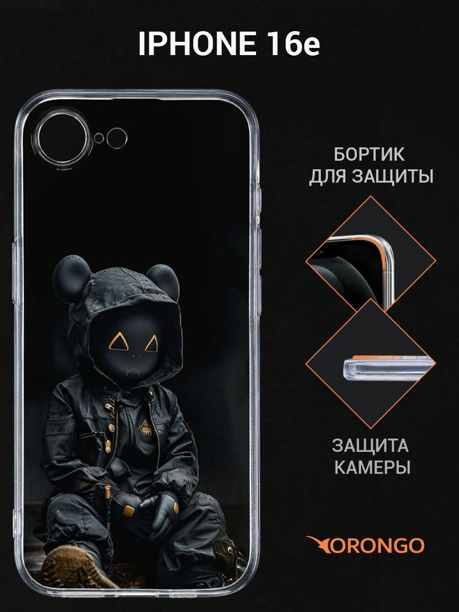 Чехол на iPhone 16e прозрачный с рисунком, с защитой камеры, с принтом РОК маус / Айфон 16е