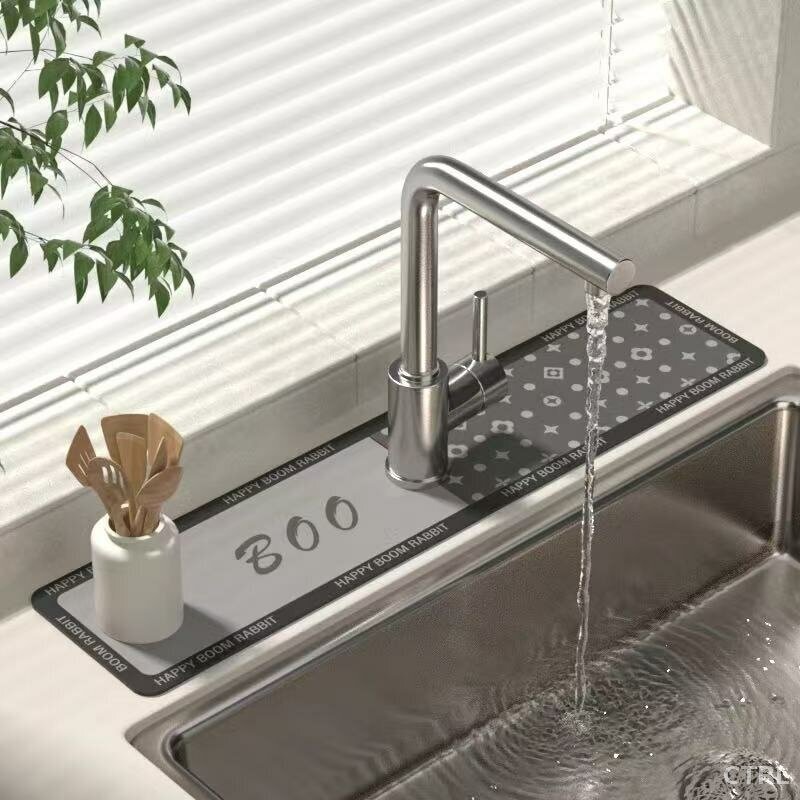 Технологичный тканевый впитывающий коврик для раковины 60cm*10cm Перфорированный