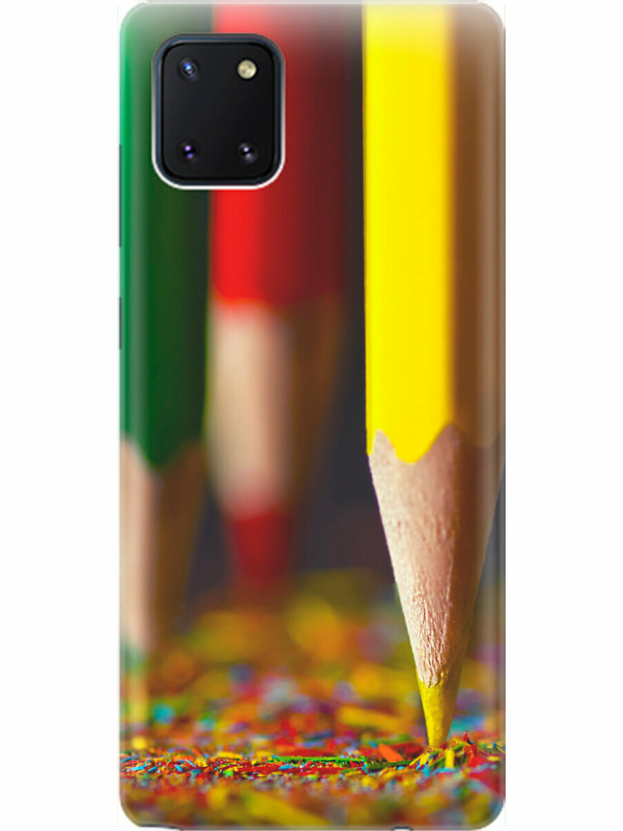 Ультратонкий силиконовый чехол-накладка для Samsung Galaxy Note 10 Lite с принтом "Желтый карандаш"