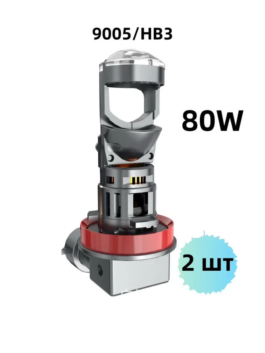 Светодиодные мини линзы A80Q 9005/HB3 LED