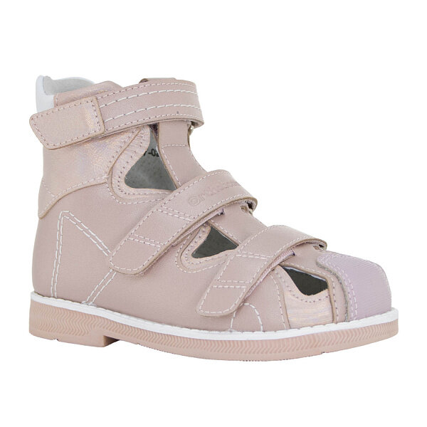 Обувь ортобум ортопедическая детская (ботинки летние) арт.81057-02 пыльно-розовый перламутровый р.32
