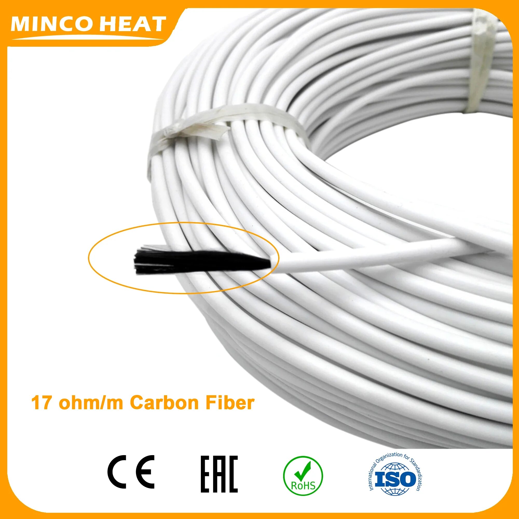 Нагревательный кабель Minco Heat 3mm 50m