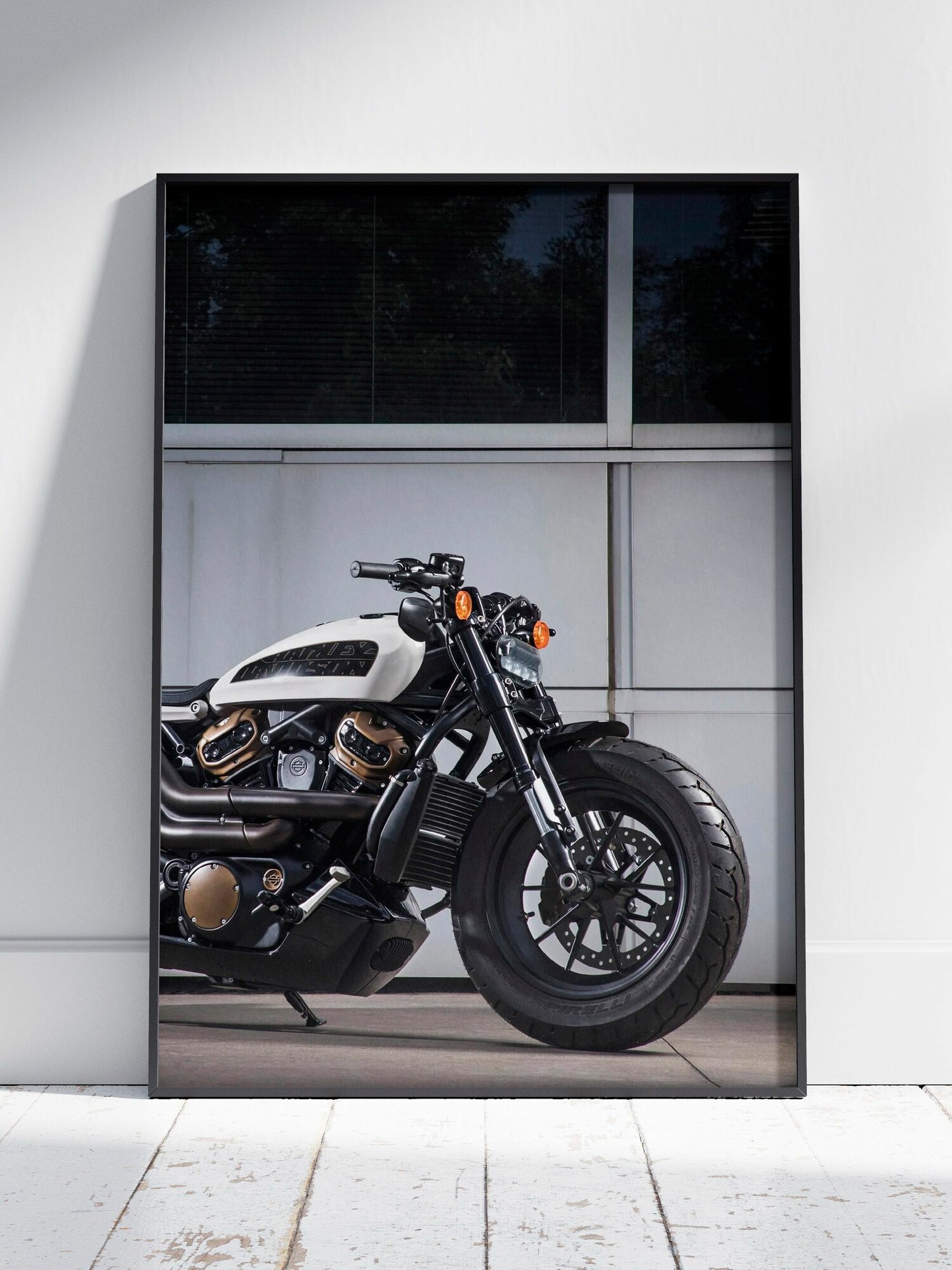 Плакат на стену для интерьера Авто и Мото (Харлей Дэвидсон Кастом 1250 - Harley Davidson Custom 1250 2) - Постер по транспорту формата A3 (30x42 см)