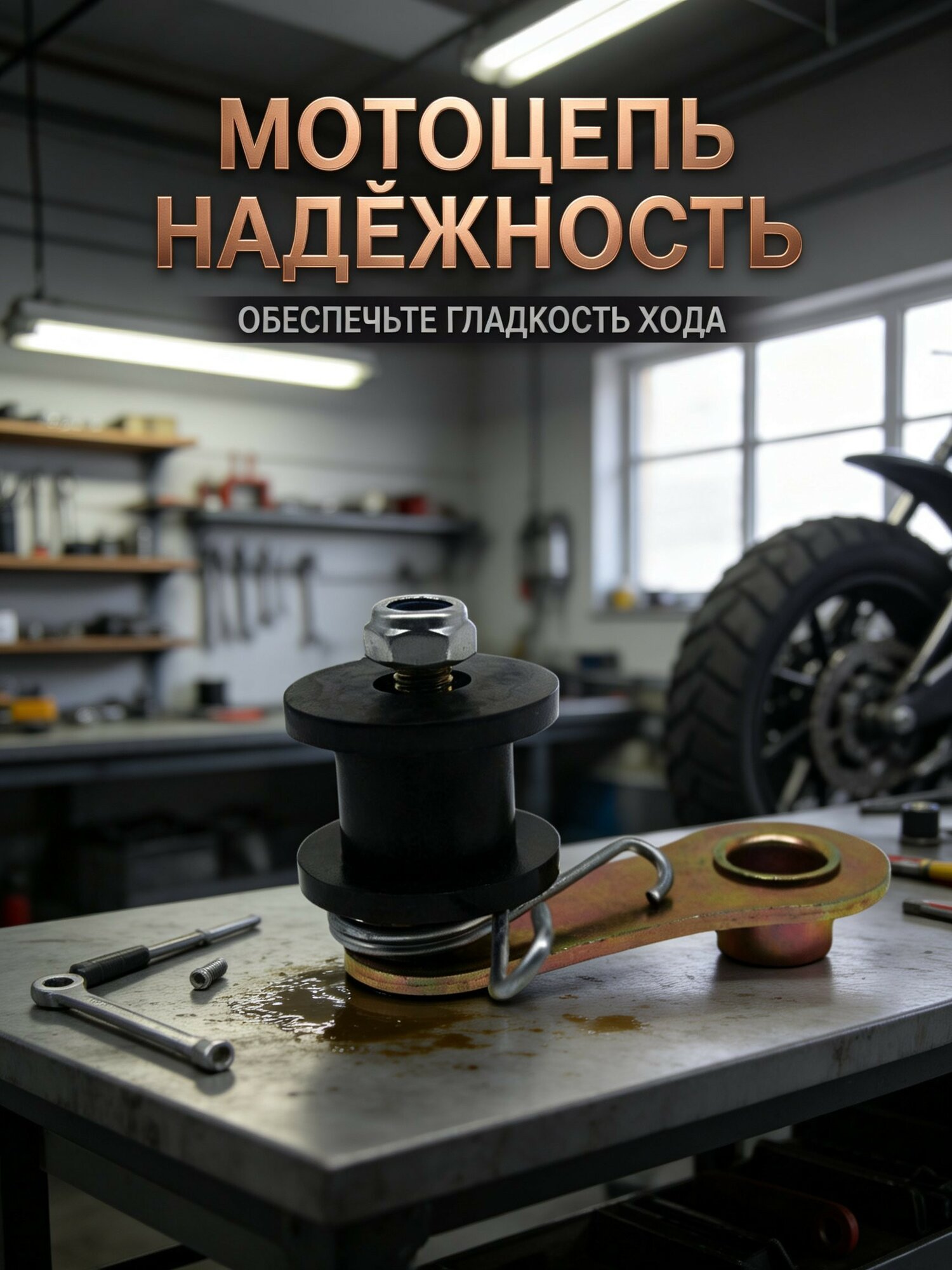 Натяжитель цепи мотоцикла, пружинный автоматический аксессуар с направляющим колесом для ATV и квадроциклов