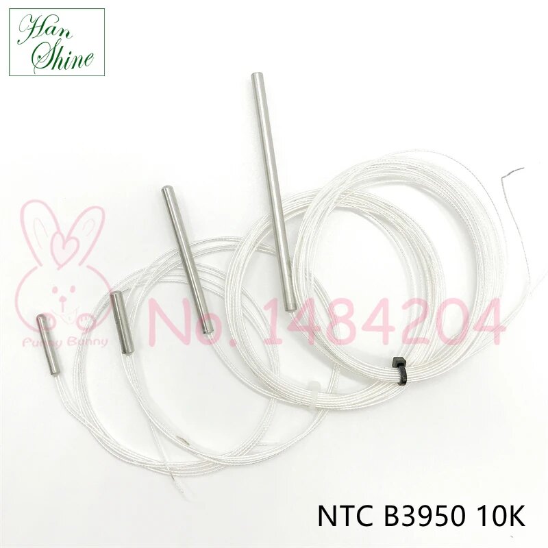Термодатчик NTC B3950 10K, Probe 3x20mm, 500mm wires — фото 1