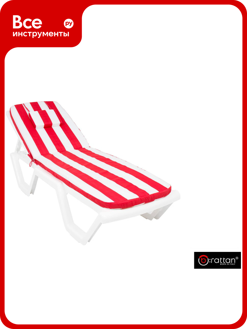 Матрац 710*570/1130*570мм с вертикальной подушкой (бело-красный) Премиум/Premium B: rattan M715757WR