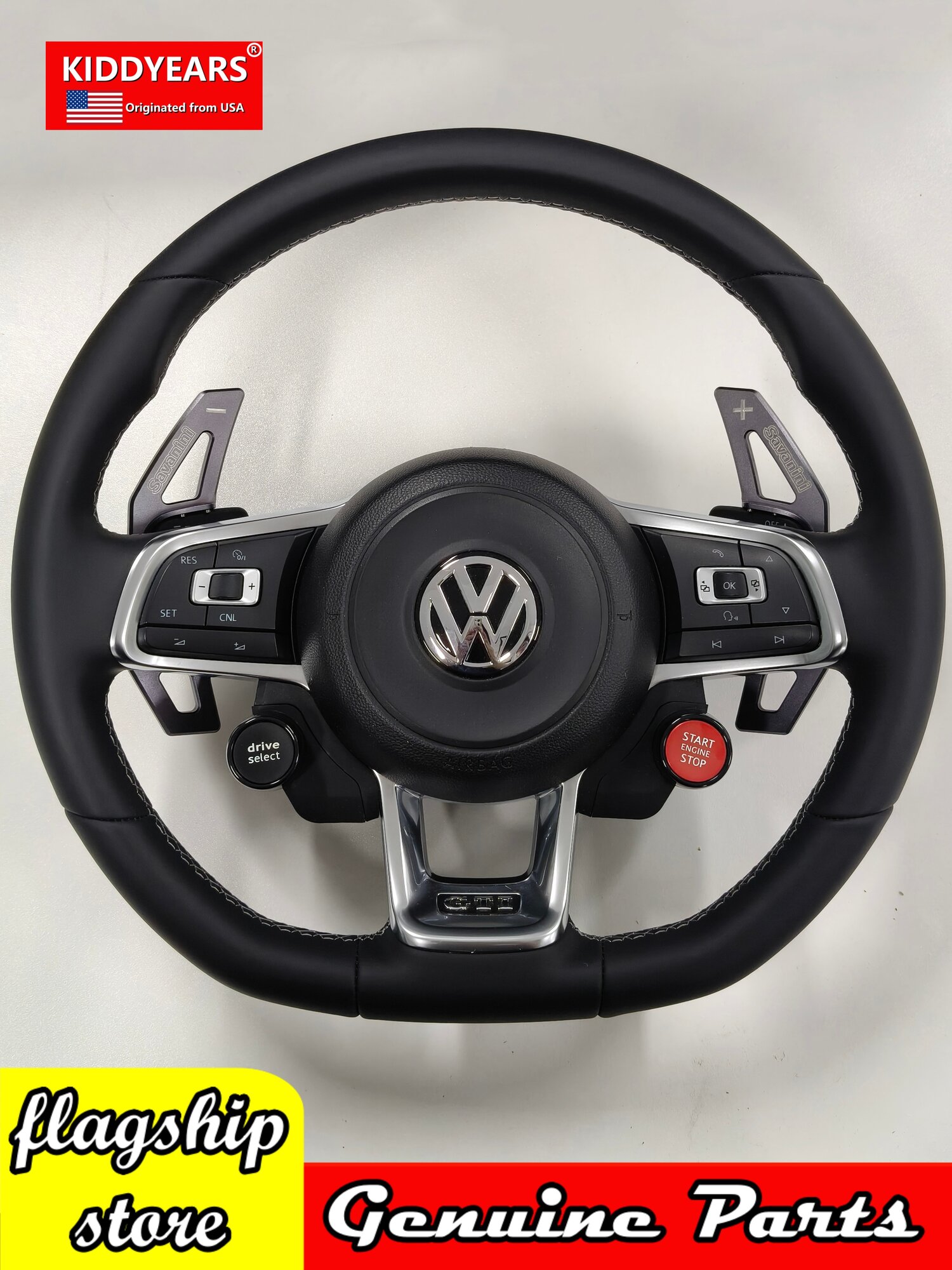 Подходит для рулевых колёс с подогревом моделей Volkswagen Golf, Jetta, Bora, Tiguan и других