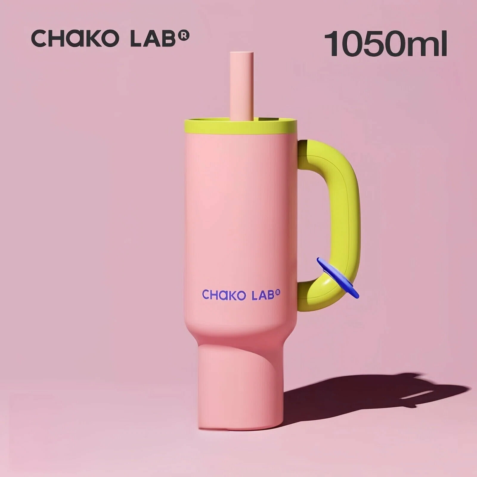 Chako Lab, Термокружка для воды, 1000 мл (Розовый и зеленый)
