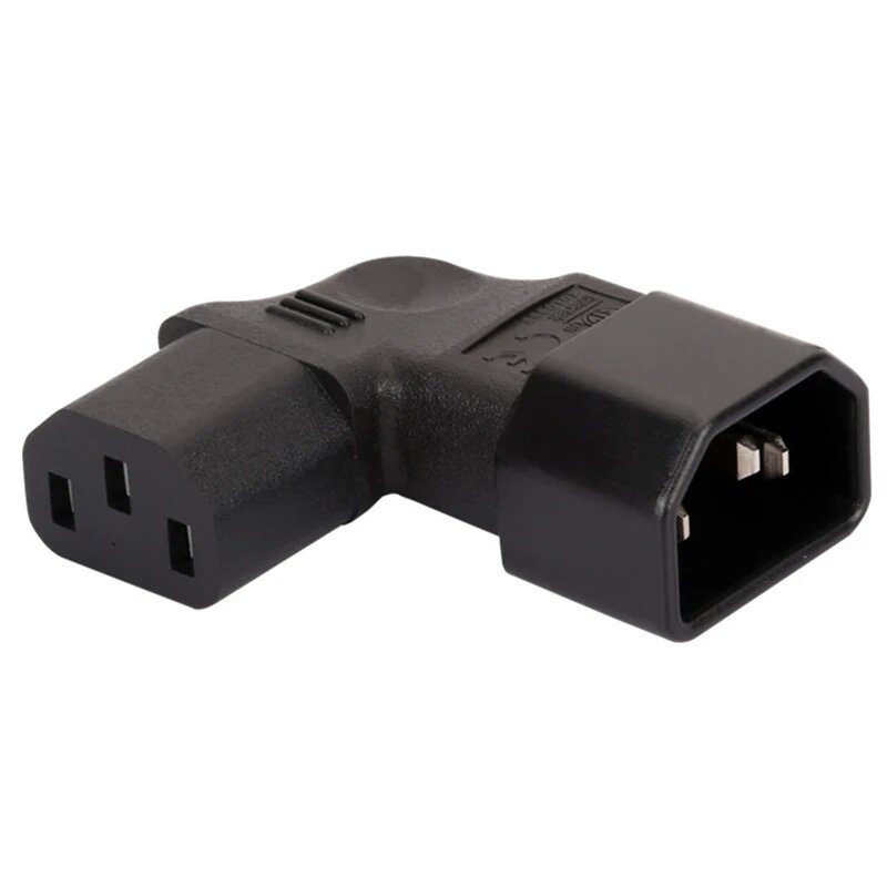 Адаптер питания 90 градусов черный IEC 320 C14-C13 Left