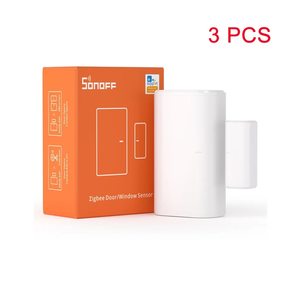 SONOFF SNZB 04P Zigbee Умный датчик двери/окна Мини датчик сигнализации двери Совместим с SONOFF Zigbee Bridge-P Для безопасности умного дома - 3 шт.