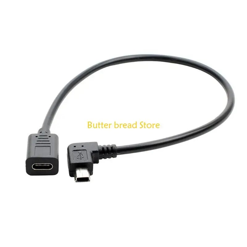 Переходник Mini USB «папа» на Type-C «мама», черный