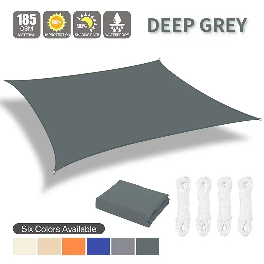 Тент-парус Deep Grey 500x400см, водонепроницаемый