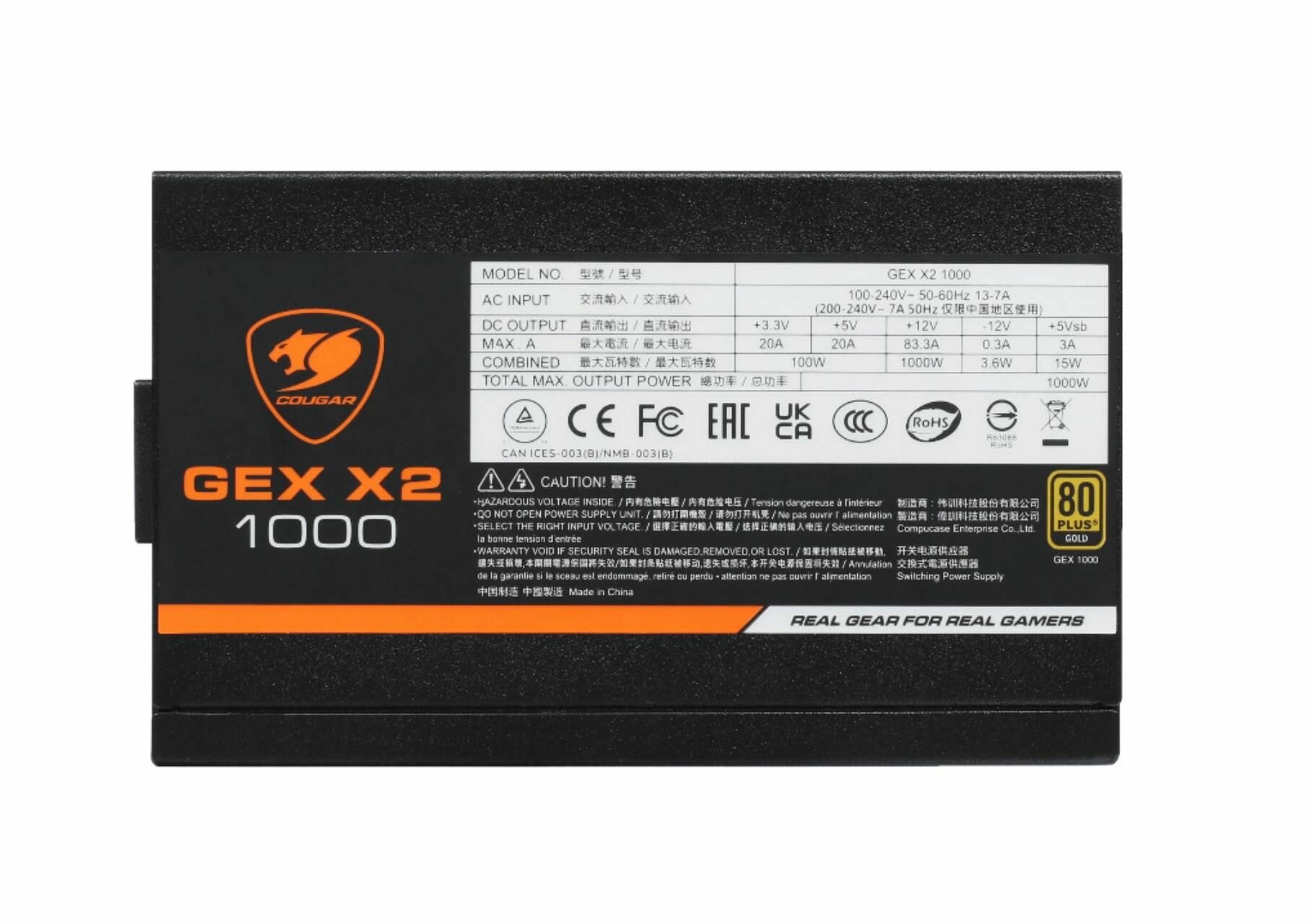 Блок питания Cougar GEX X2 1000 1000W GEX X2 1000 черный