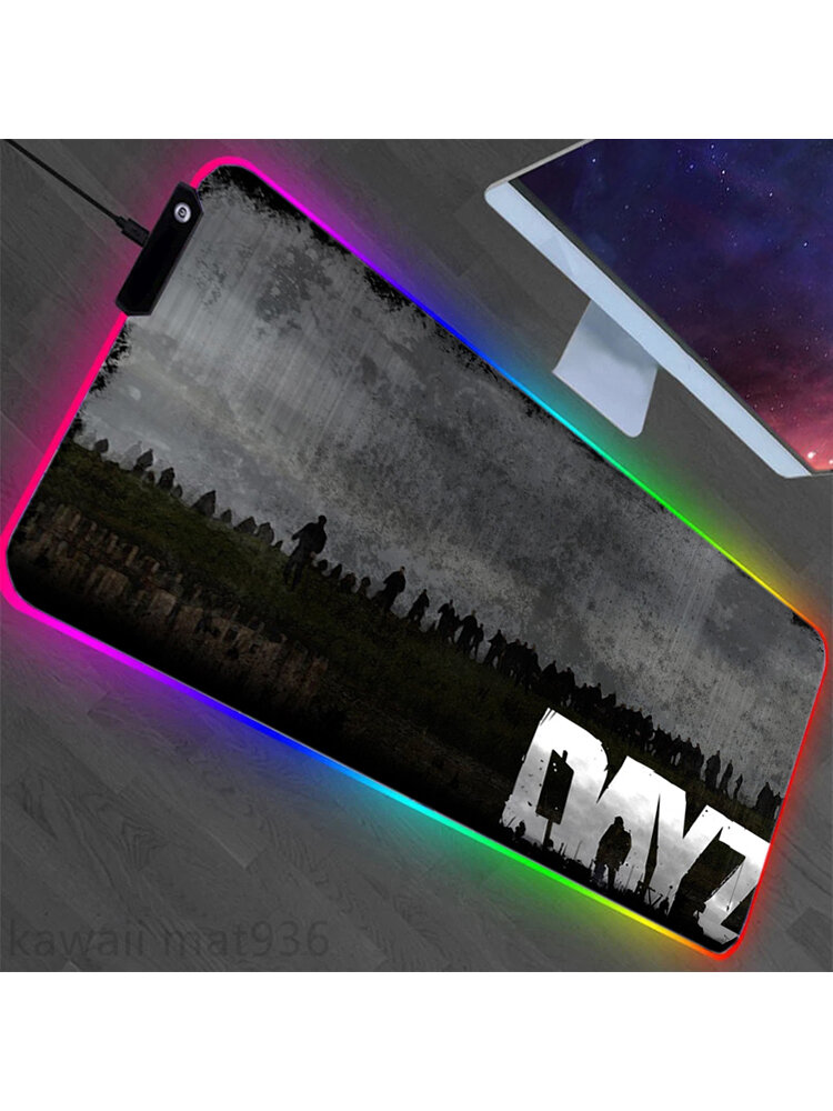 RGB LED Коврик для мыши с игровой клавиатурой DAYZ HD, настольный коврик для ноутбука, размер 40x90xxl
