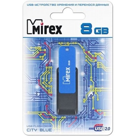 Флэш накопитель Mirex 8 Гб CITY BLUE USB 2.0 (13600-FMUCIB08)