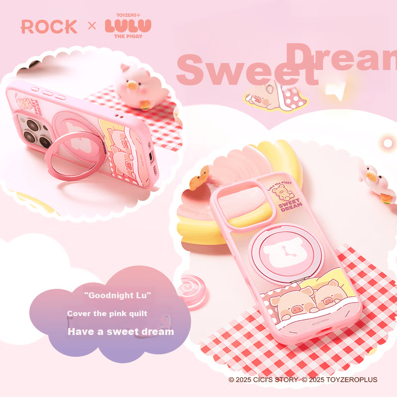 Чехол для iPhone 16 Pro Max с магнитной поворотной подставкой - милый дизайн Sweet Dream, ударопрочный Цвет：Sweet Dream