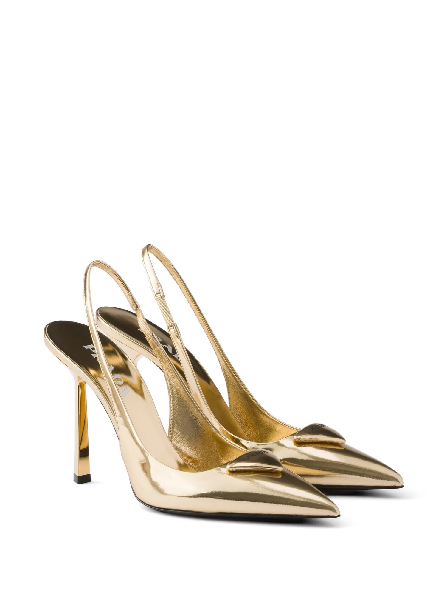 Туфли Prada Metallic-leather slingback pumps, размер 40 EU — фото 1