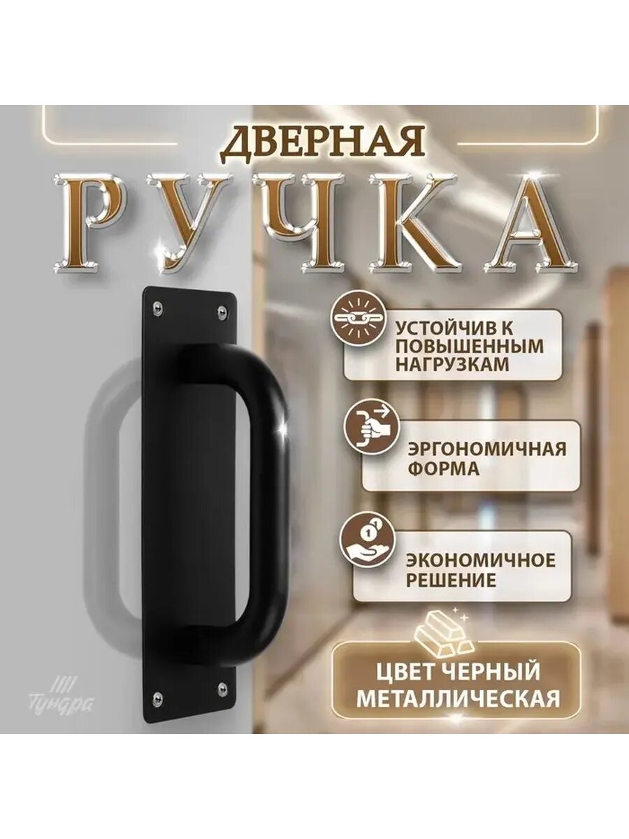 Современная дверная ручка в стильном черном цвете