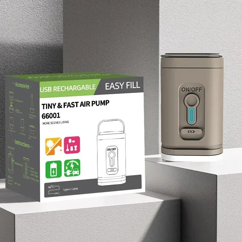 Портативный насос Tiny & Fast Air Pump 66001, USB, C
