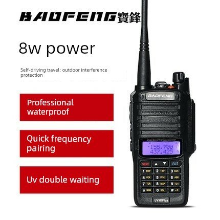 Baofeng UV-5R Радиостанция 5Вт/8Вт Поколение 4 Портативная для автомобильного крепления и поездок