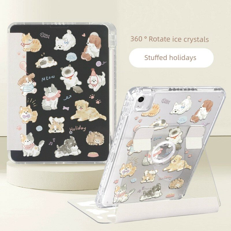 IPad Air7 2025 11-дюймовый M3 Двойной ледяной кристалл Пухлый отдых 720° поворотный стенд