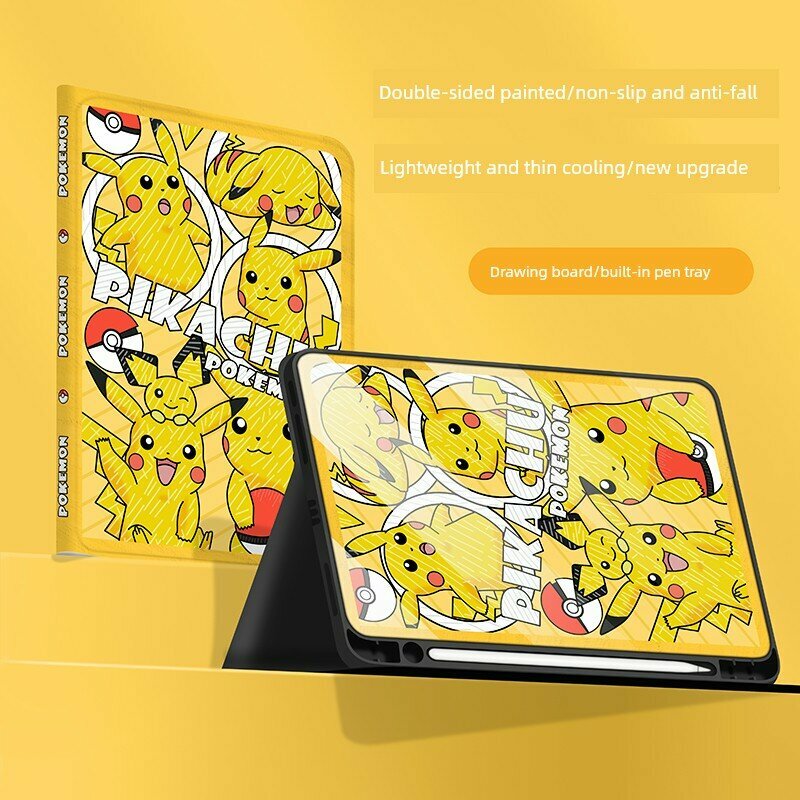 Чехол для iPad 2017/2018 9.7 дюйма с отсеком для ручки, силиконовый, магнитная защита от ударов, в комплекте закаленное