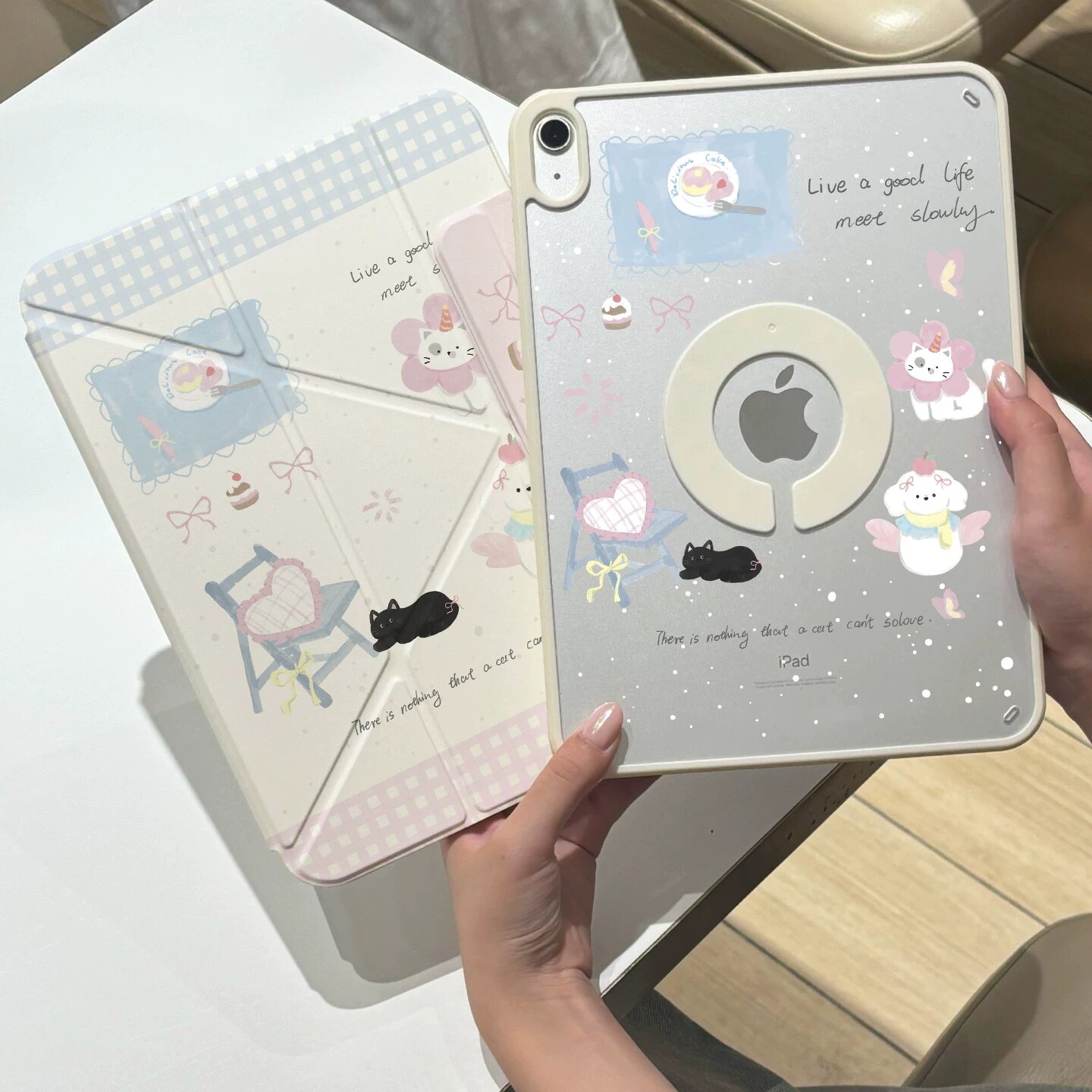 Zoyu чехол для iPad Air4/Air5 10.9" с магнитной поворотной подставкой, 3-секционная крышка, защита от изгиба,