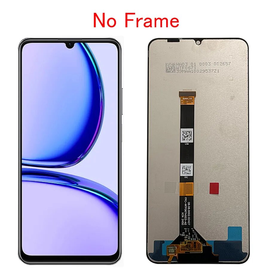 6,74-дюймовый экран для Realme C53, ЖК-дисплей, сенсорная панель, дигитайзер в сборе с рамкой для Realme C53 RMX3760, запасные части для экрана