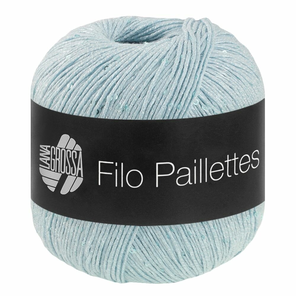 Пряжа для вязания Lana Grossa Filo Paillettes (09 Eisblau) 2 мотка по 50 г/155 м