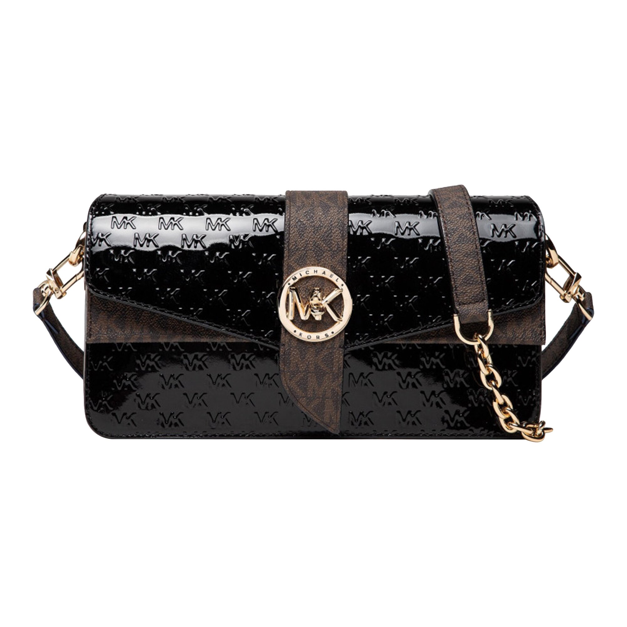 Сумка MICHAEL KORS Greenwich, фактура тиснение, черный — фото 1