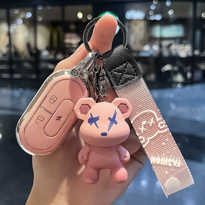 Крышка для ключа электросамоката G-Model Large с розовой одинарной оболочкой и розовым стикером Violent Bear