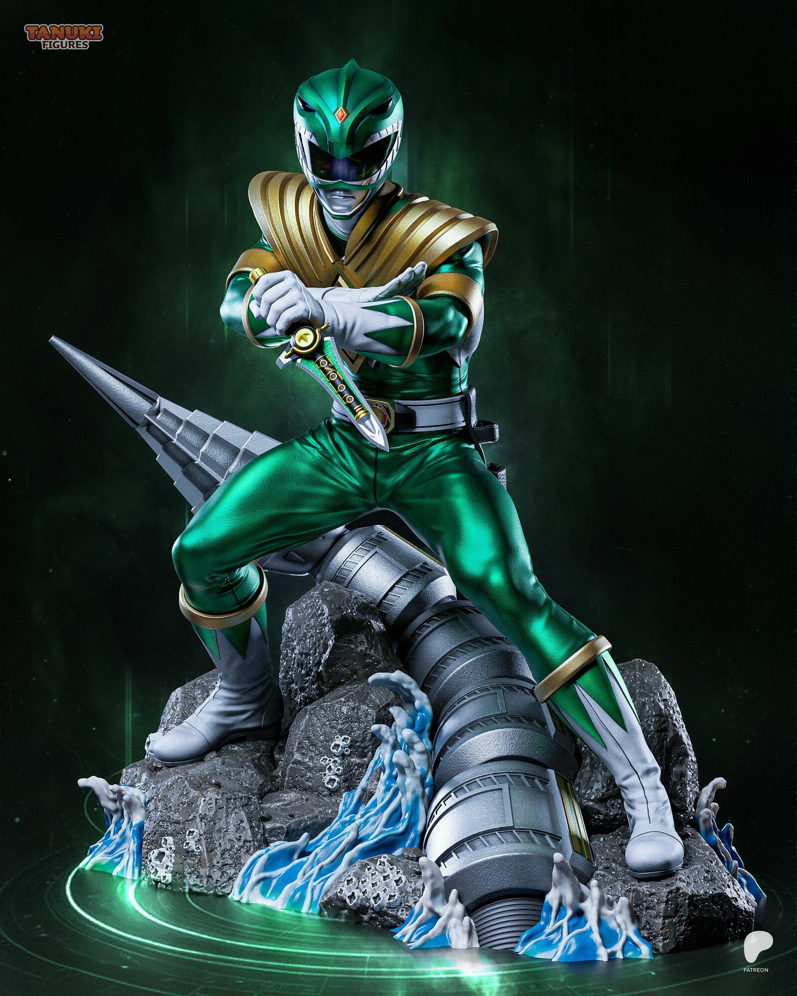 Сборная модель Green Ranger (Power Rangers), 280мм, 1/6 для покраски