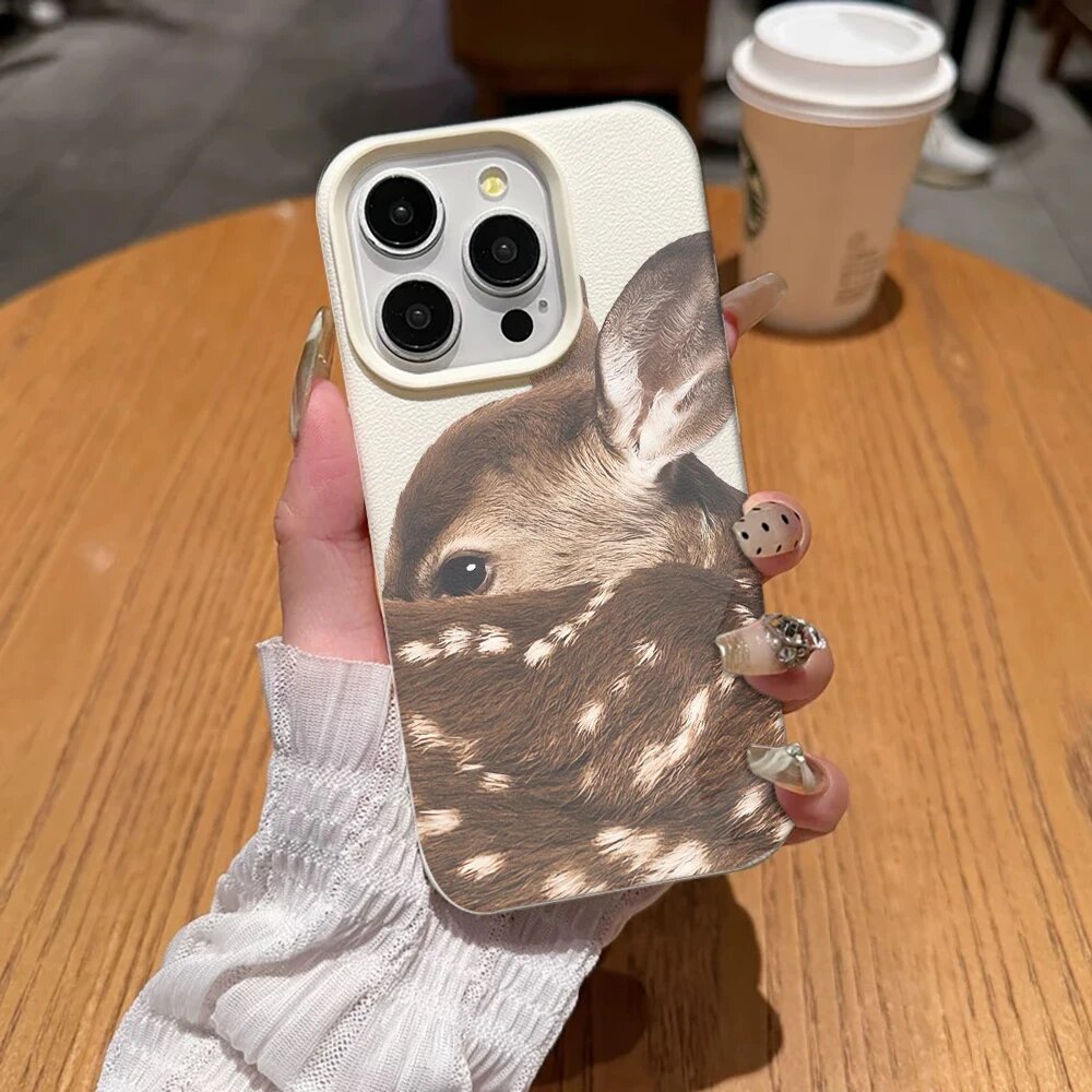 Чехол для iPhone 14 Shy Deer, белый, ТПУ