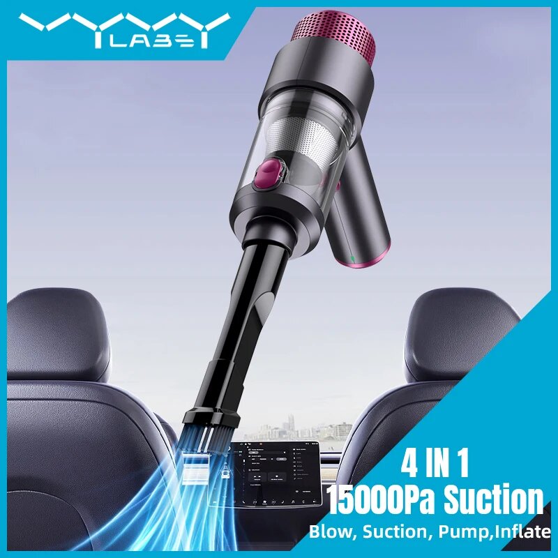 Беспроводной пылесос для авто 15000Pa, фиолетовый